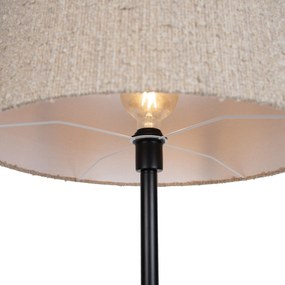 Moderní stojací lampa černá s béžovým buklé stínidlem 50 cm - Simplo