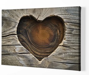 Obraz na plátně - Srdce esence, dřevo styl FeelHappy.cz Velikost obrazu: 180 x 120 cm