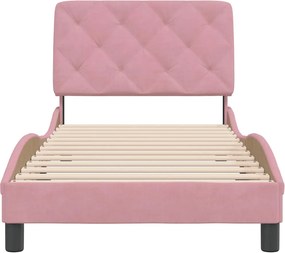 Rám postele bez matrace růžový 90x190 cm samet 3207898