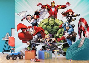 Dětská vliesová fototapeta na zed' Marvel Avengers v Bitvě, Disney | 360 x 270 cm | DFTDNXXL 5082