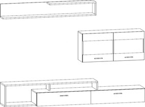 Obývací stěna New Vision 3, s osvětlením