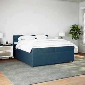 Box spring postel s matrací modrá 200 x 200 cm samet 3287846