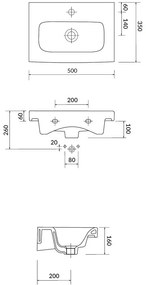 Cersanit Moduo Slim - zapuštěné umyvadlo 50x35cm, bílá, K116-008