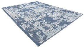 koberec Strukturální SOLE D3811 Ornament ploché tkaní modrý / béžový velikost 160x220 cm | krásné koberce cz