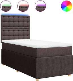 Box spring postel s matrací tmavě hnědá 80x200 cm textil 3294200