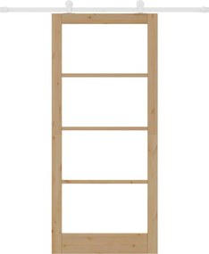 Posuvné dveře ORKDAL 93 x 211 cm Masivní borové dřevo a sklo 3332065