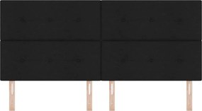 Výškově nastavitelné čelo postele s čelo Černý 200 cm textil 3337862