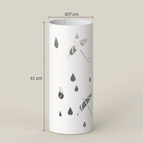 HOMCOM Stojan na deštníky, ocel, tvar sloupu, vyjímatelná spodní přihrádka, Ø17 x 41H cm, bílá
