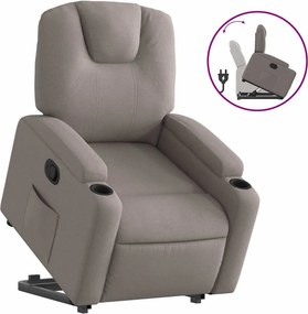 Zvedací polohovací křeslo taupe textil 3204376