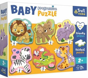 Trefl Baby puzzle Safari, 6v1 (2-6 dílků)