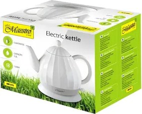 Maestro MR070 bílá / Rychlovarná konvice / 1200 W / 1,2 l / keramická