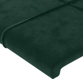 Čelo postele typu ušák tmavě zelená 163x16x78/88 cm samet 3118825