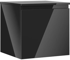 Mexen Orio koupelnová skříňka pod umyvadlo 50 cm s deskou, 1 zásuvka, černý lesk - 91A10-05047-1-BFC70