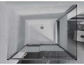 Mexen Apia sprchový kout s posuvnými dveřmi 130 x 80 cm, čiré sklo/pásy-chromový profil + sprchová vanička, 840-130-080-01-20-4010