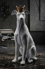 Dekorativní soška Dog 33 cm bílá