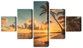 Vícedílný obraz Západ Slunce Na Dominikánské Pláži Nedostatek Nedostatek Plátno Canvas 150x90