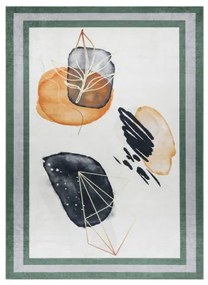 ANDRE mycí kobereček 1088 Abstrakce, rám protiskluz   bílá / zelená velikost 160x220 cm | krásné koberce cz