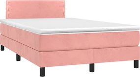 vidaXL Box spring postel s matrací a LED 120 x 190 cm samet [3270149] Barva: Tmavě šedá