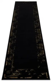 Koberec, Běhoun GLOSS moderni 408C 86 vzor rámu stylový, glamour, art deco černý / zlato (Velikost: 70x250 cm)