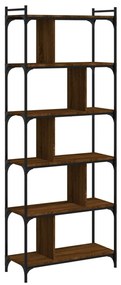 Knihovna s 6 policemi hnědý dub 76x32x192 cm kompozitní dřevo