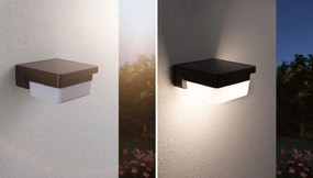 P 95748 Hybrid LED venkovní nástěnné svítidlo Isleen domovní 230V + solární IP44 hranaté 163x163mm 3000K 2,3W 230V černá - PAULMANN