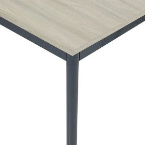 Jídelní stůl, 2000 x 800 mm, deska dub přírodní, podnož tm. šedá