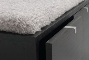 Rowico černá lavice s úložným prostorem CONFETTI a šedým sedákem 70 cm 103758