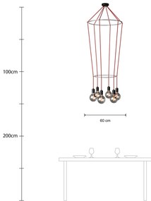 creative cables Lustr cage 2 glóbus se 6 žárovkami Barva: Tmavě šedá