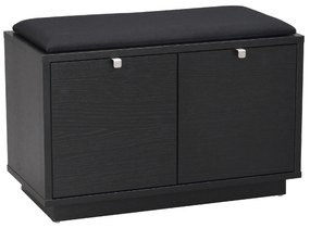Rowico černá lavice s úložným prostorem CONFETTI a černým sedákem 70 cm 103757
