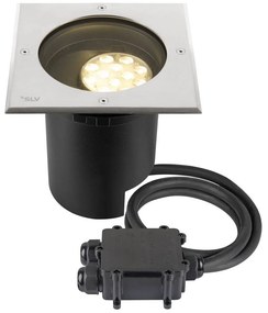 LA 1009169 DASAR® L svítidlo do země, asymetrické, 3000K, 70°/40°, IP65/IP67, hranaté, nerezová ocel / černá - BIG WHITE (SLV)