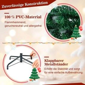 Costway 150 cm Umělý vánoční stromeček se světly a mini vánoční stromek Star Top