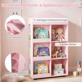 Costway Montessori dětská polička 116 cm Knihovnička Dětská polička na dřevo