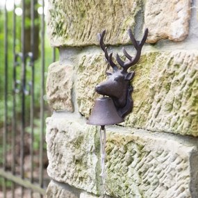 Zahradní zvonek Deer, 27x22 cm, litina, hnědá
