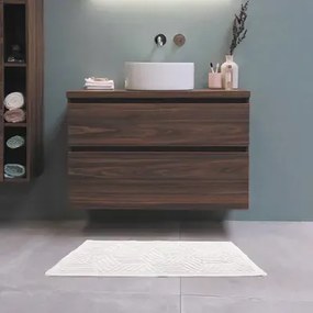Spirella CUBO koupelnová předložka 50 x 80 cm bílá / bavlna / protiskl