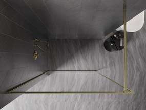 Mexen, Mexen Kioto-XF sprchová stěna s rámem 110 x 202 cm, průhledná 10 mm, broušené zlato - 800-110-104-55-00-X