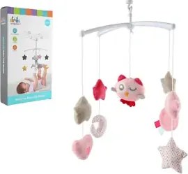 TEDDIES Kolotoč se sovičkou nad postýlku růžový / Kolotoč nad postýlku