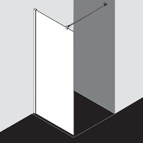 Sprchový kout Plano Davos Plus Walk-in stříbrný/sklo 80 x 200 cm