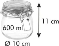 TESCOMA Zavařovací sklenice s klipem DELLA CASA 600 ml