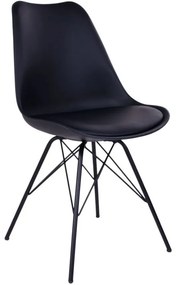 OnaDnes -20% Nordic Living Černá plastová jídelní židle Marcus s černou podnoží