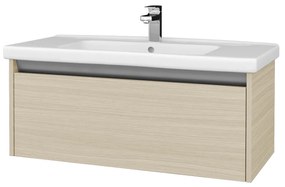 Dřevojas Koupelnová skříň BONO SZZ 100 (umyvadlo Harmonia) Varianta: N01 Bílá lesk / D01 Beton