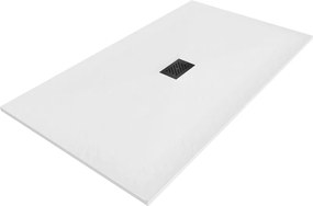 Mexen Hugo, obdélníková sprchová vanička SMC 170 x 100 cm, bílá, černá krytka, 42101017-B