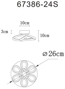 Globo 67386-24S - LED Stropní svítidlo MELISAND 24W/230V pr. 26 cm matný chrom