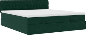 Osmanský rám postele s matrací tmavě zelená 200x200cm samet 3312101