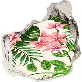 Wallmuralia 3D díra nálepka Květinový vzor 75x75 cm