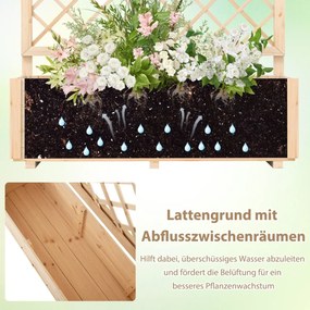 Costway Květinový truhlík s mřížovým vyvýšeným lůžkem s mříží – 98 × 35 × 101 cm