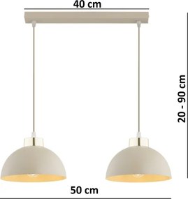 Brilagi - Lustr na lanku MOON 2xE27/60W/230V béžová/zlatá