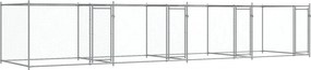 Klec pro psy s dvířky šedá 8 x 2 x 1,5 m pozinkovaná ocel 3209575