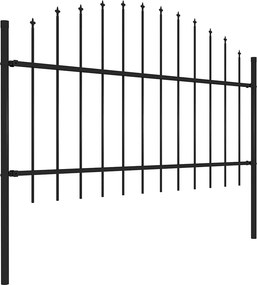 Zahradní plot s hroty ocel (1–1,25) x 13,6 m černý 277728
