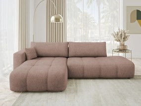 Rohová rozkládací sedačka Larow O Boucle, Potah: Coral 45, Strana pohovky: pravá