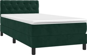 Box spring postel s matrací tmavě zelená 80 x 200 cm samet 3141452